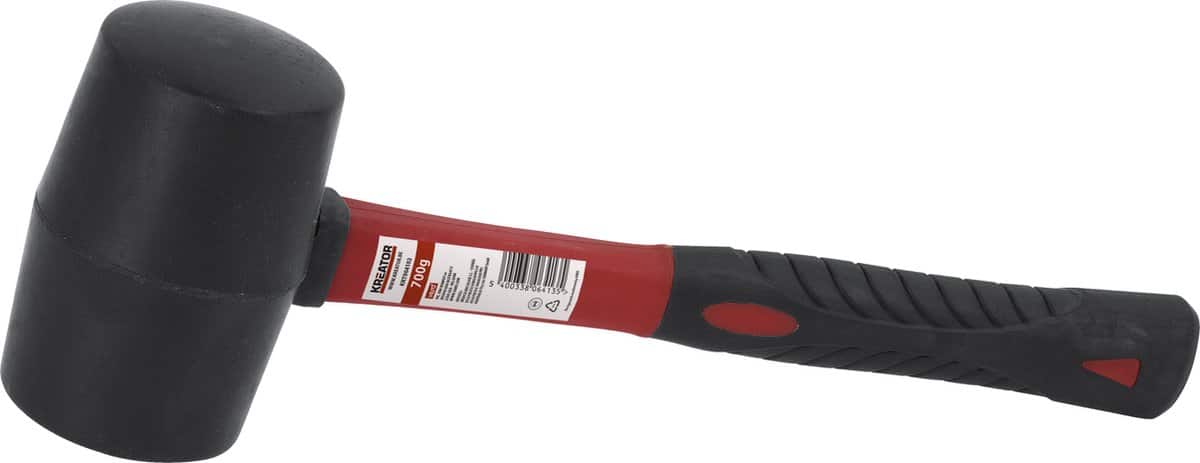 Zwarte Rubberhamer 700g: Slagkracht met Glasvezel Steel