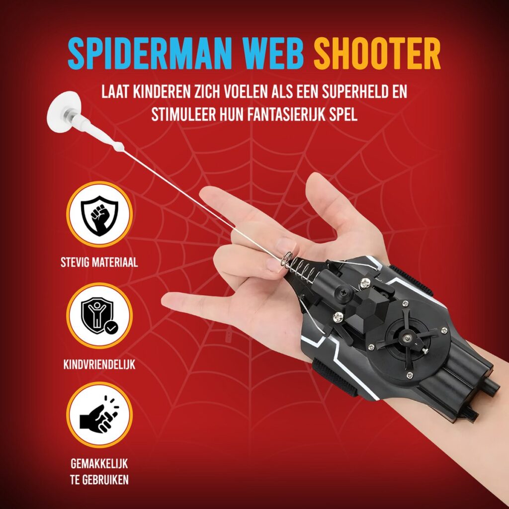 JUST23 Web Shooter Telescopic - Black - Based on Spiderman - Easy rope ...