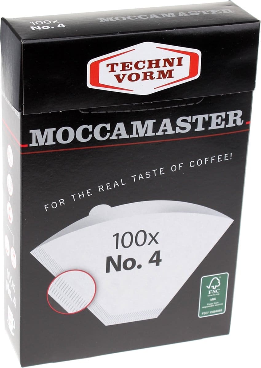 Moccamaster Filters - Koffiefilters - Wit - Nr. 4 - 100 stuks | Retourkoop
