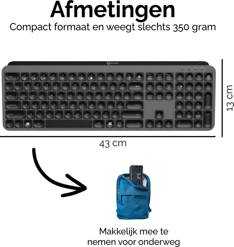Smartify Draadloos Toetsenbord Pro Keys - Bluetooth Toetsenbord - Toetsenbord zonder Kabel ...