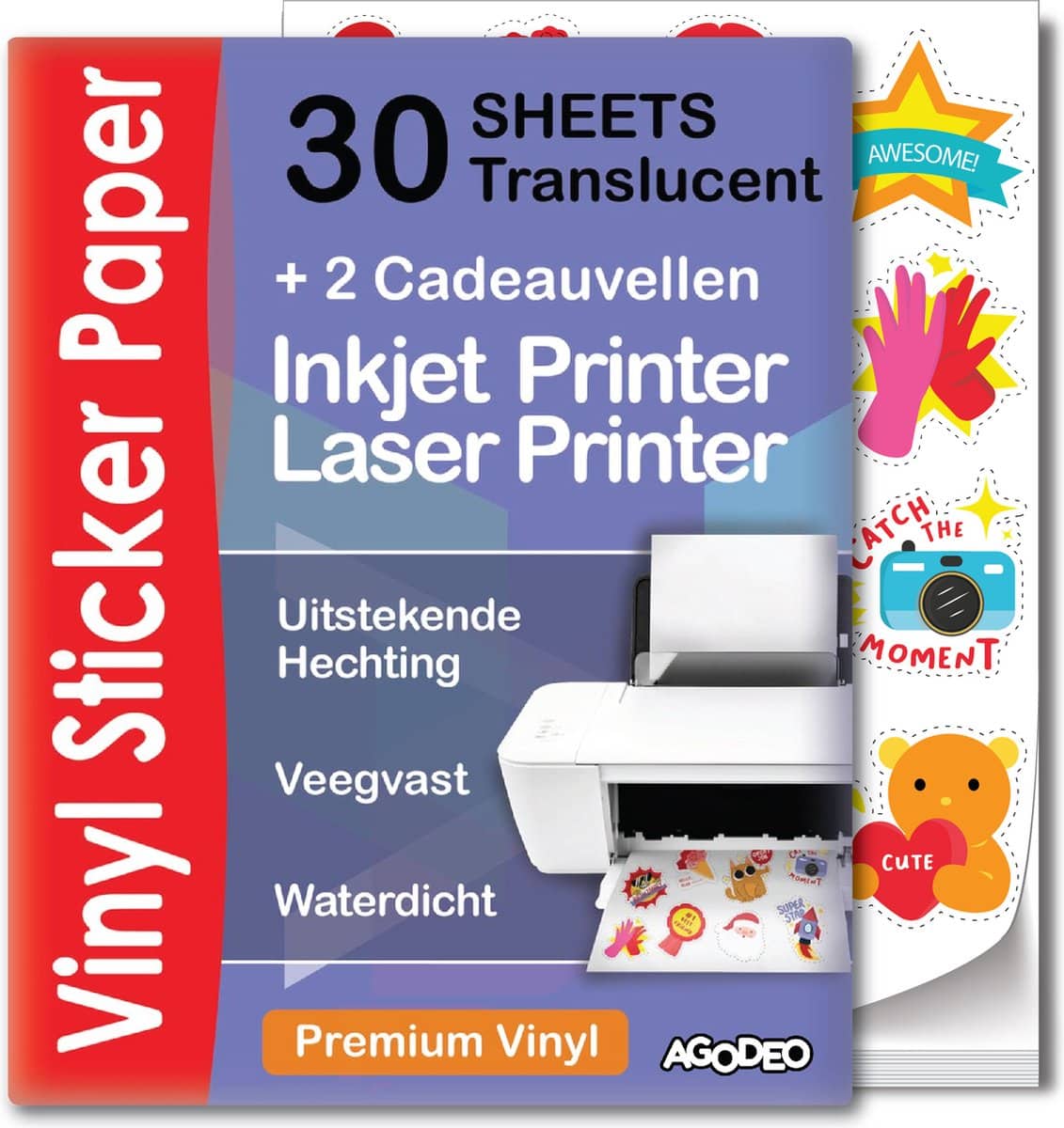 30 Translucent (Semi-Transparant) Stickervellen A4 Printer Paper ...