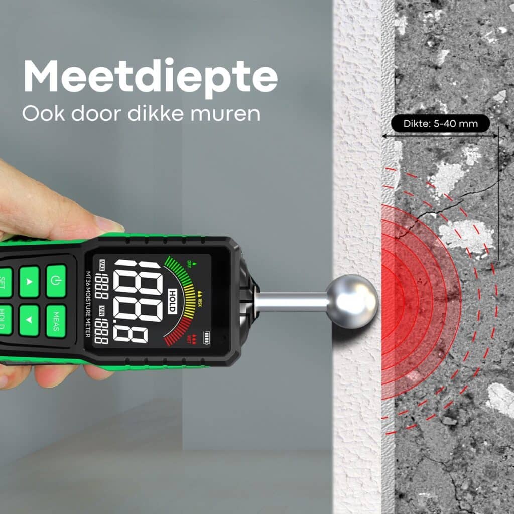 Membeli Contactloze Vochtmeter incl. LED Zaklamp – Digitale ...